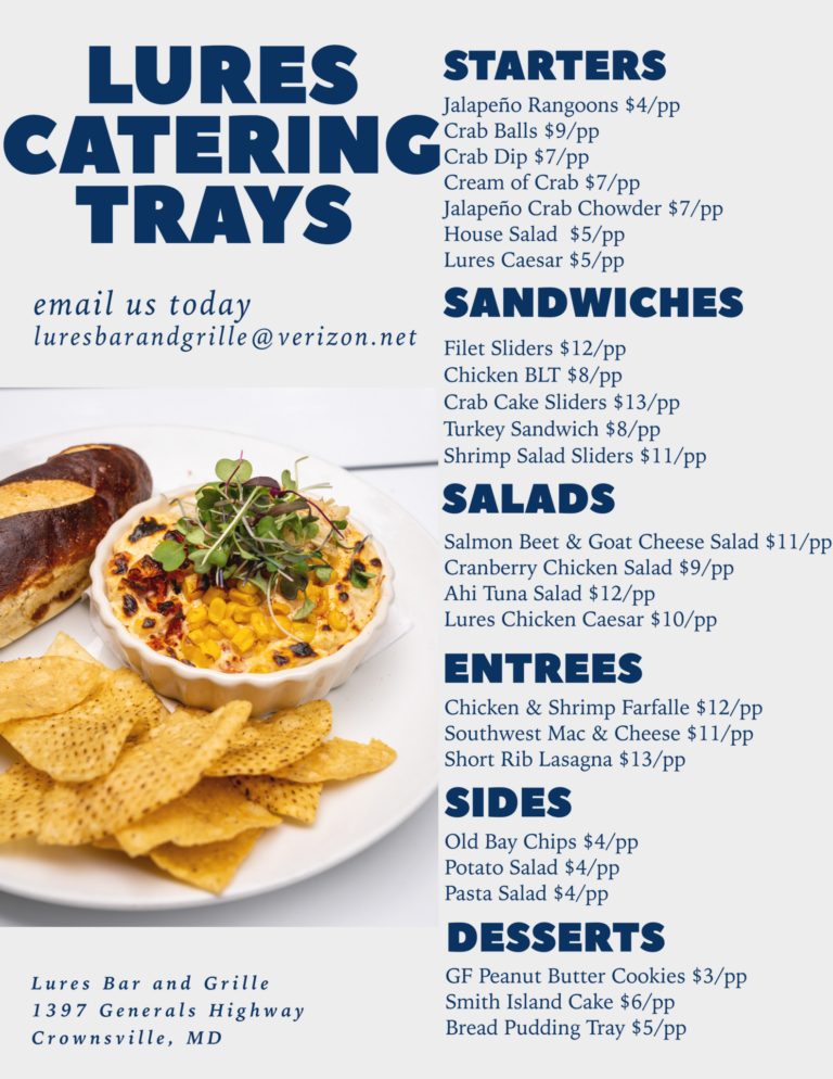 Lures Menu | Lures Bar & Grille | Crownsville, Maryland